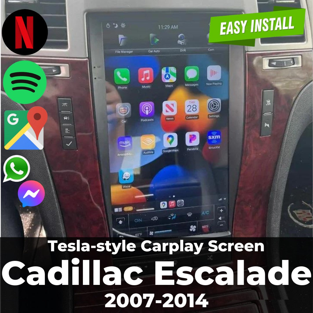 Tesla-style CarPlay Radio - Cadillac Escalade Screen Upgrade – Merge ...